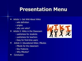 Using Wikis in the Classroom | PPT