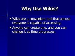 Using Wikis in the Classroom | PPT