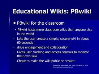 Using Wikis in the Classroom | PPT