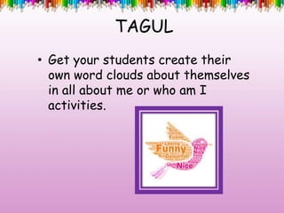 Using word clouds in e twinning projects | PPTX