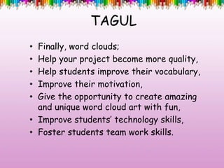 Using word clouds in e twinning projects | PPTX