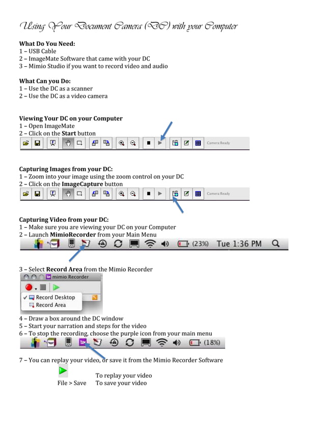 Mac Users - Using Your Document Camera | PDF