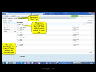 Using your wiki tutorial (pbworks) | PPT