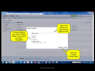 Using your wiki tutorial (pbworks) | PPT