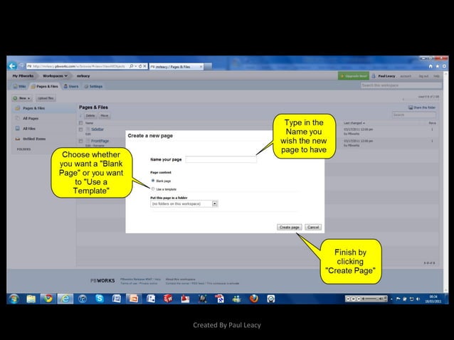 Using your wiki tutorial (pbworks) | PPT
