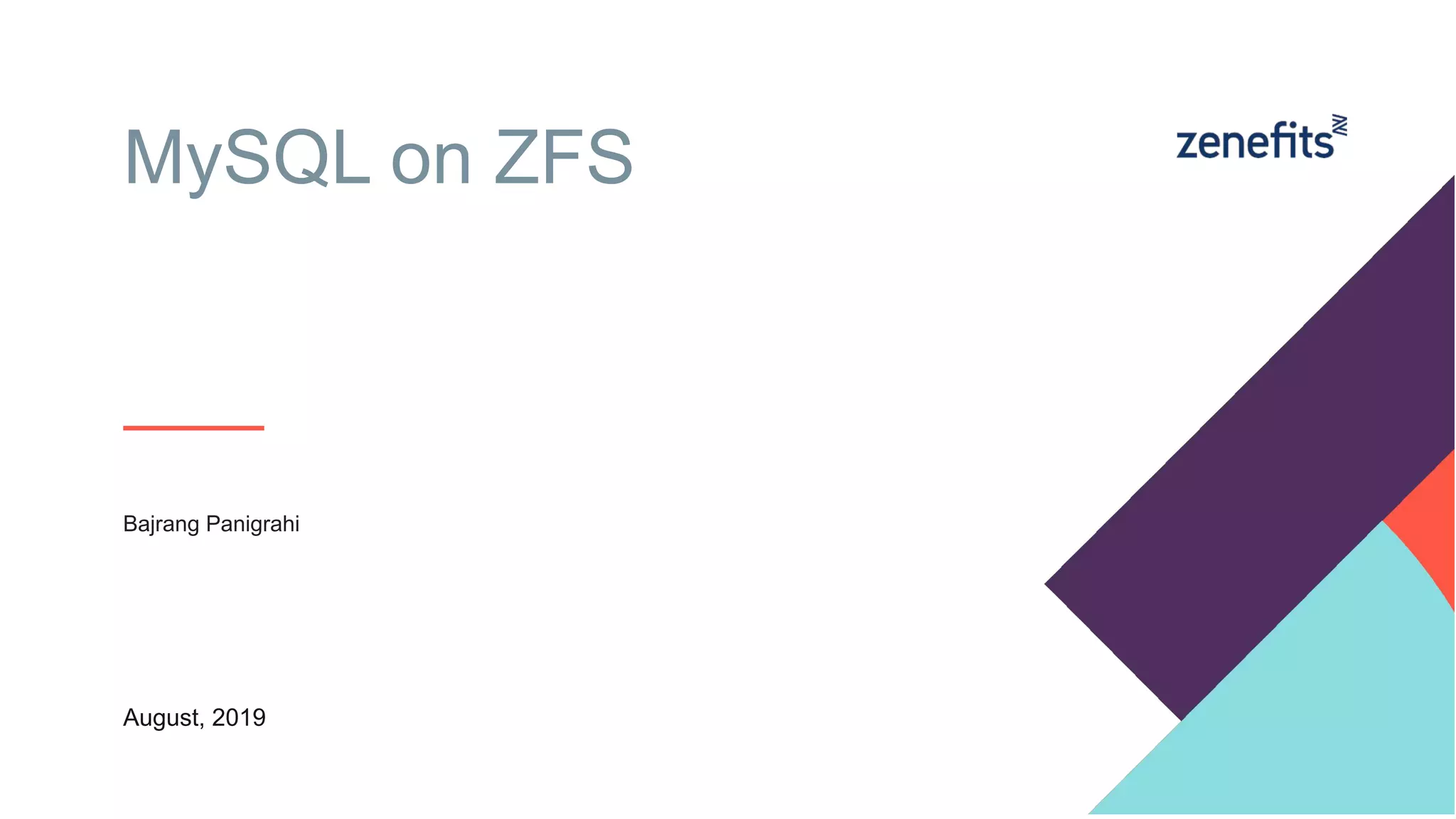 Using Zfs File System With Mysql Ppt