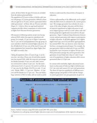 Inter-generational and regional differentials in higher education in India | PDF