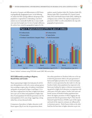 Inter-generational and regional differentials in higher education in India | PDF