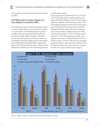 Inter-generational and regional differentials in higher education in India | PDF