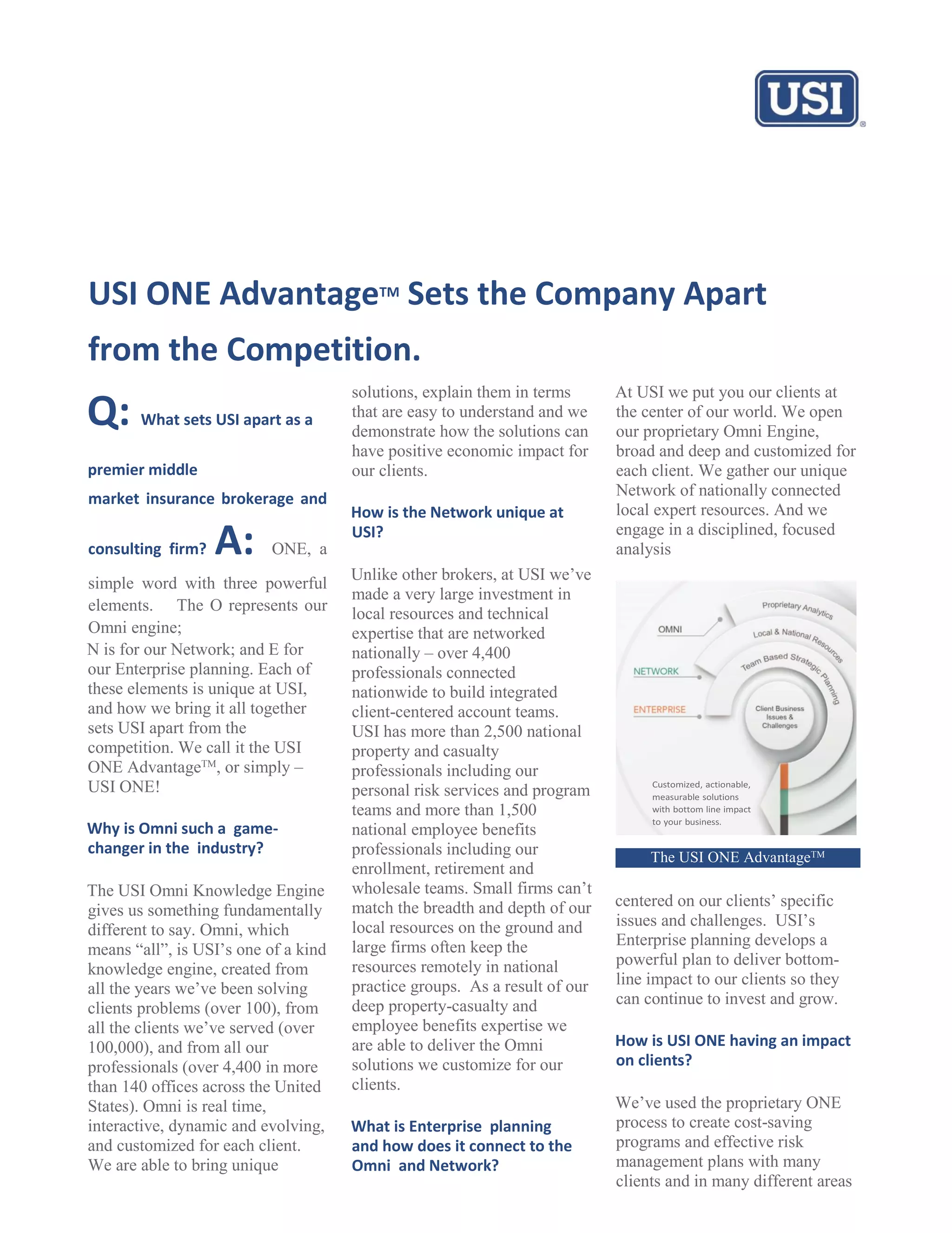 USI One Advantage | PDF