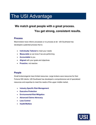 USI Real Estate Practice Group Conceptual Overview | PDF