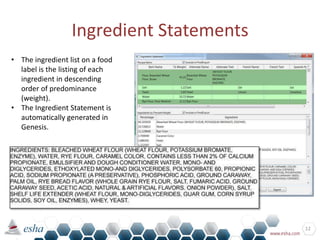Creating FDA Compliant Nutrition Facts Labels with Genesis R&D | PPTX