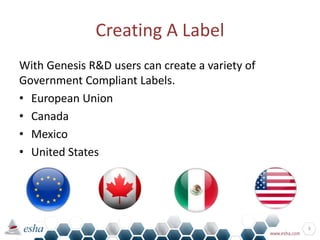 Creating FDA Compliant Nutrition Facts Labels with Genesis R&D | PPTX