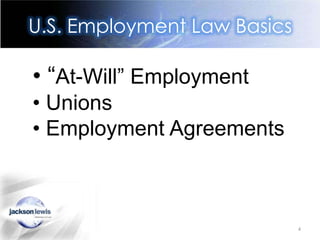 U.S. Labor And Employment Law | PPTX