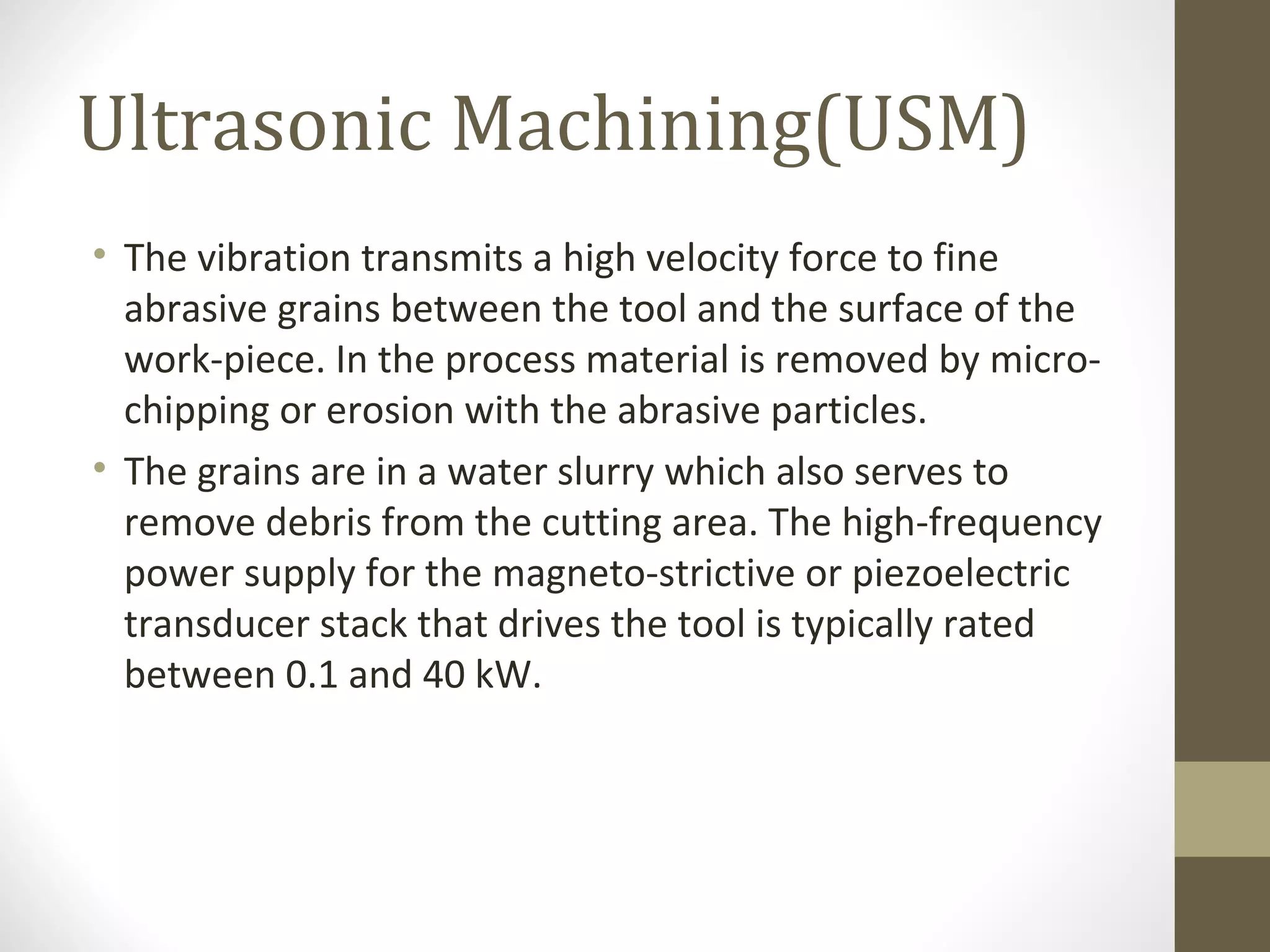 USM Ultra Sonic Machinig | PPT
