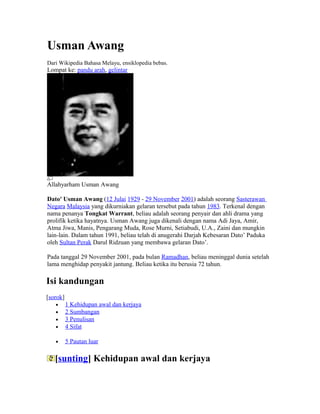 Tokoh Terkenal-Usman Awang | DOC