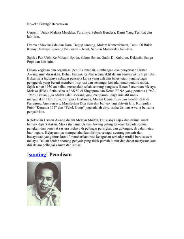 Tokoh Terkenal-Usman Awang | DOC