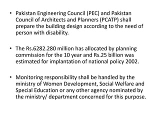 critical review National policy of pwd 2002 and NPA2006 pakistan | PPTX