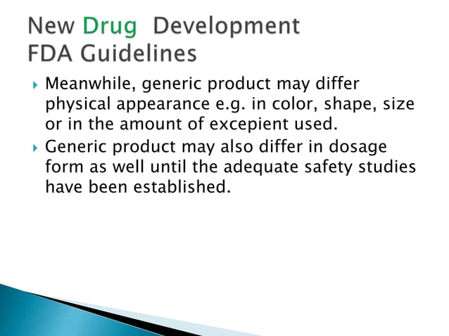 FDA Guidelines for Drug Development & Approval | PPTX