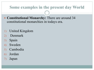 Five major forms of government's in today's world | PPT