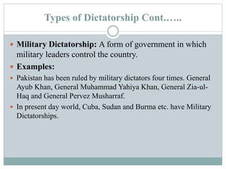 Five major forms of government's in today's world | PPTX