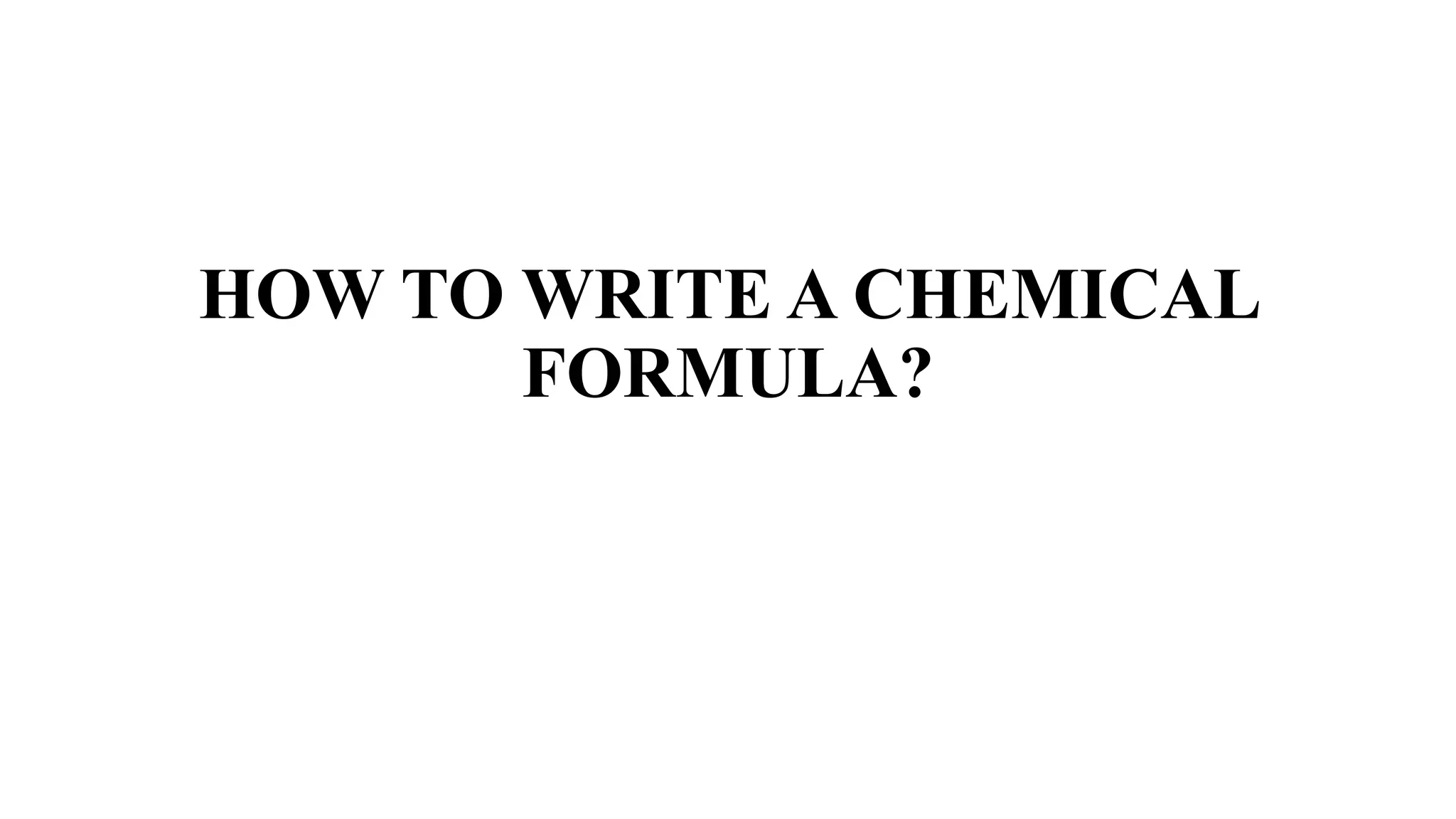 chemical formula | PPTX
