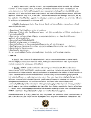 Usma Soldier Admissions Info Paper | PDF