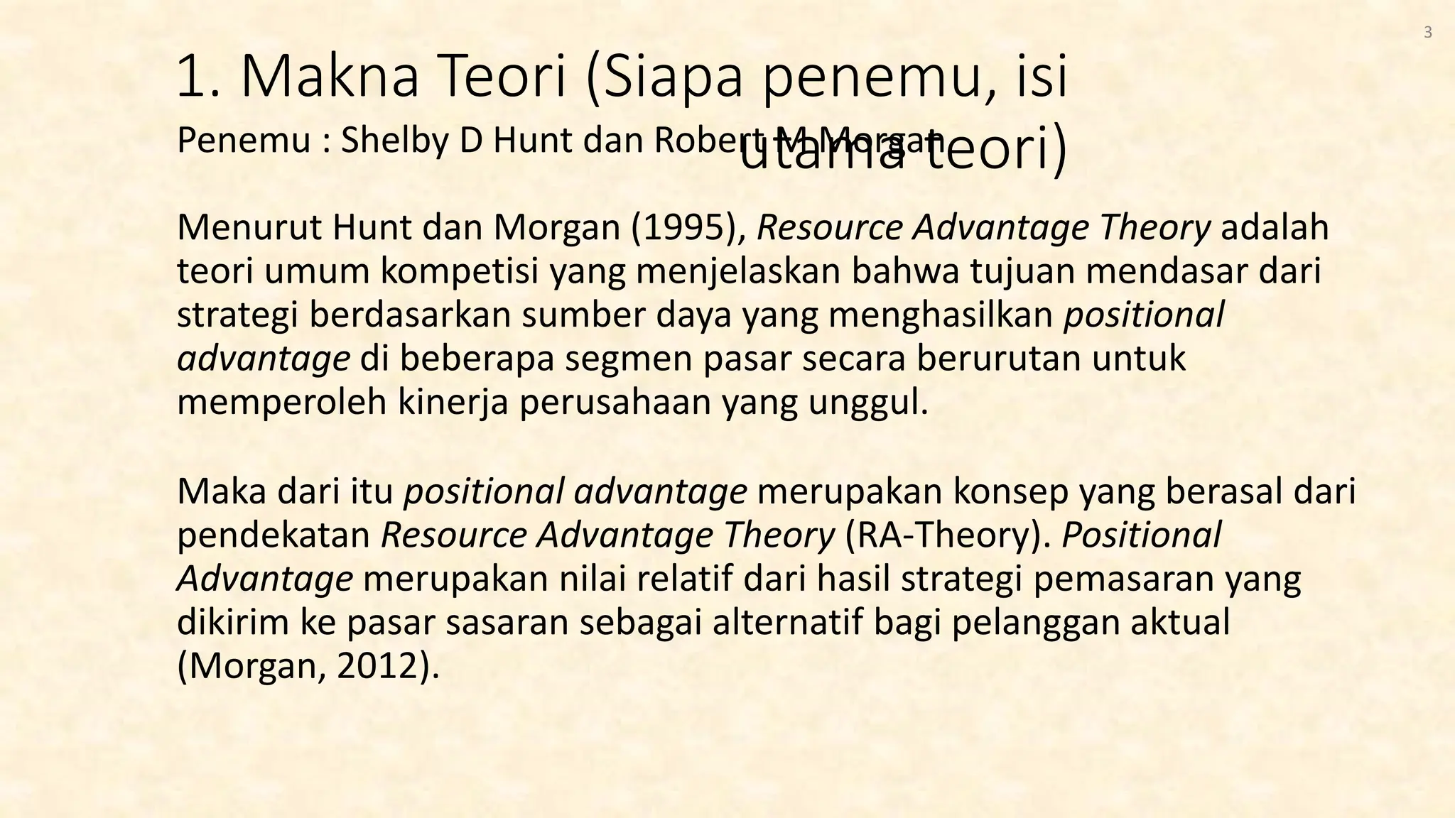 Materi Kuliah Pemasaran Teori RATOC - Resource Advantage Theory | PDF