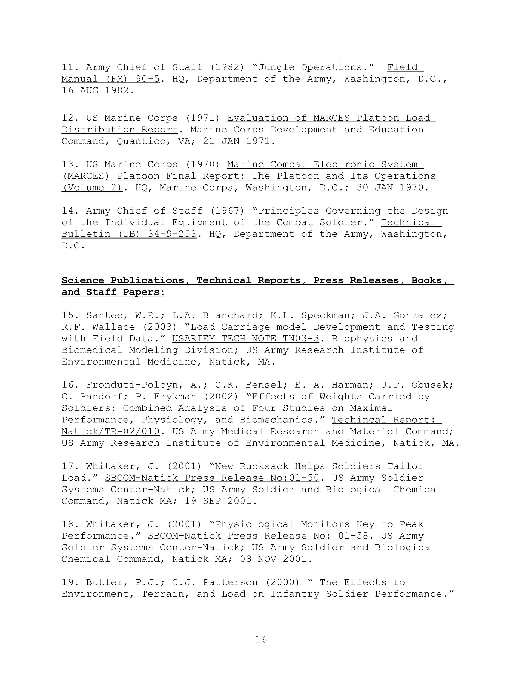 Usmc combat load report 2003 | DOC