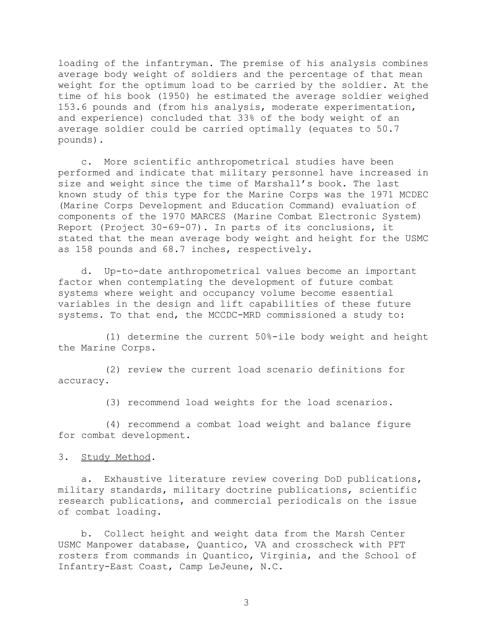 Usmc combat load report 2003 | DOC