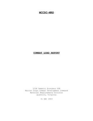 Usmc combat load report 2003 | DOC