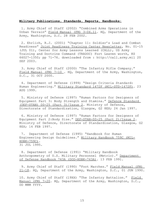 Usmc combat load report 2003 | DOC | Bodybuilding | Sports