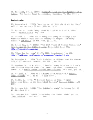 Usmc combat load report 2003 | DOC