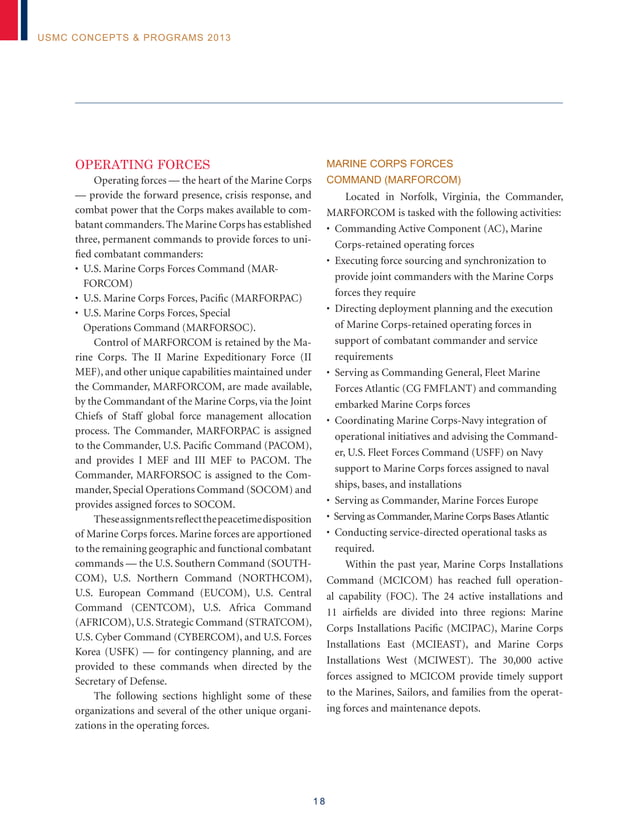 USMC Concepts and Programs 2013 | PDF