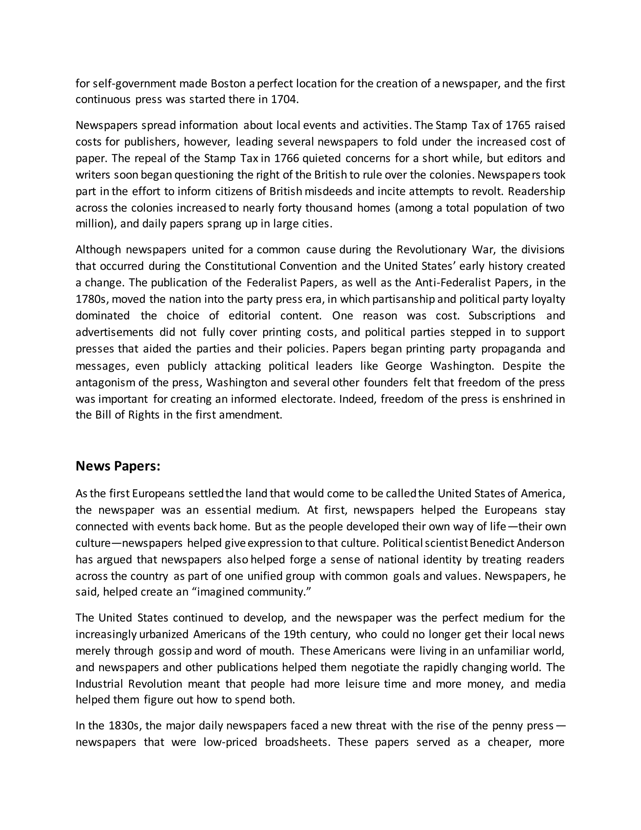 Us media history (American Media History) | DOCX