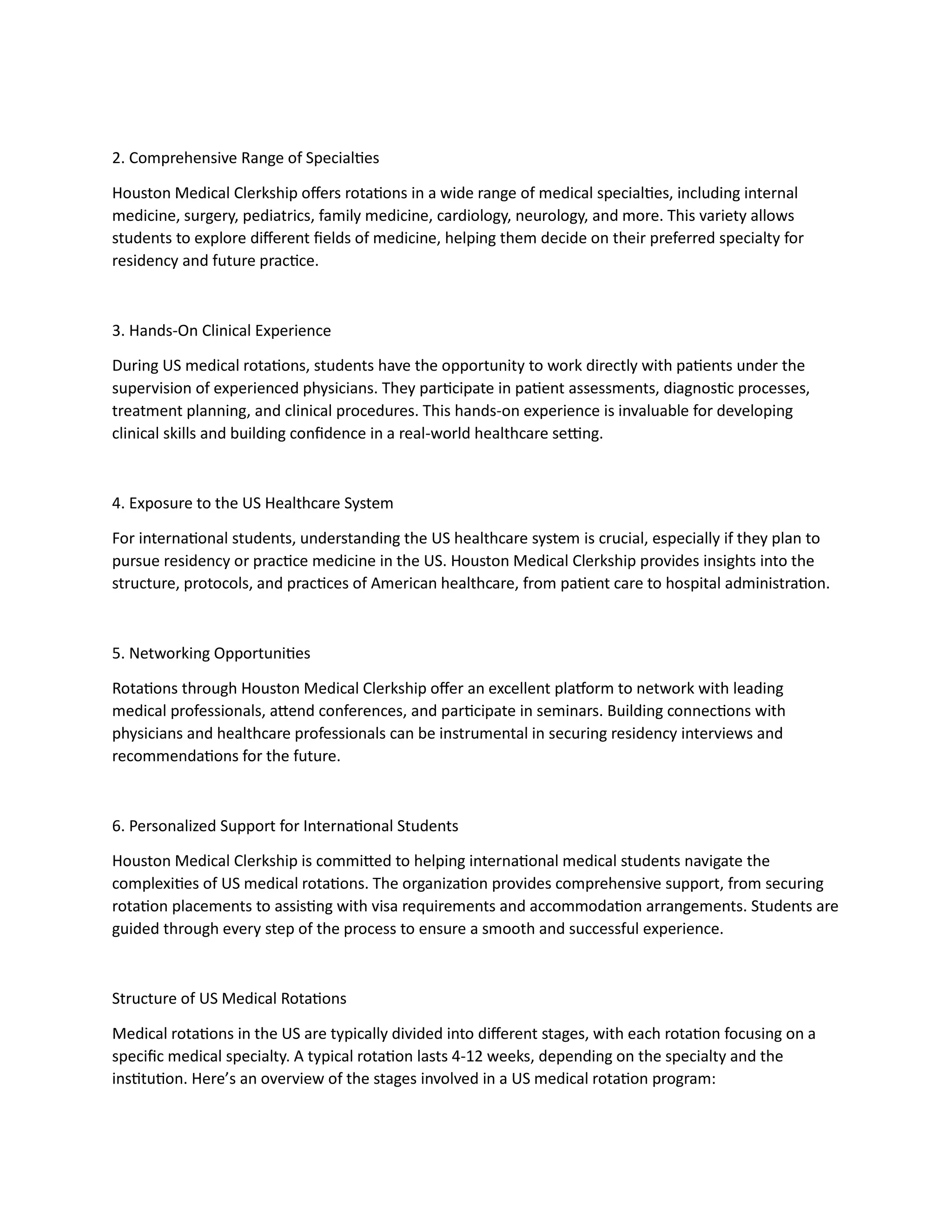 US Medical Rotations with Houston Medical Clerkship 2025-26th ...