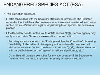 Us military exemptions from environmental permitting and regulation | PPTX