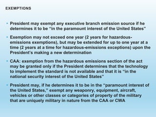 Us military exemptions from environmental permitting and regulation | PPTX