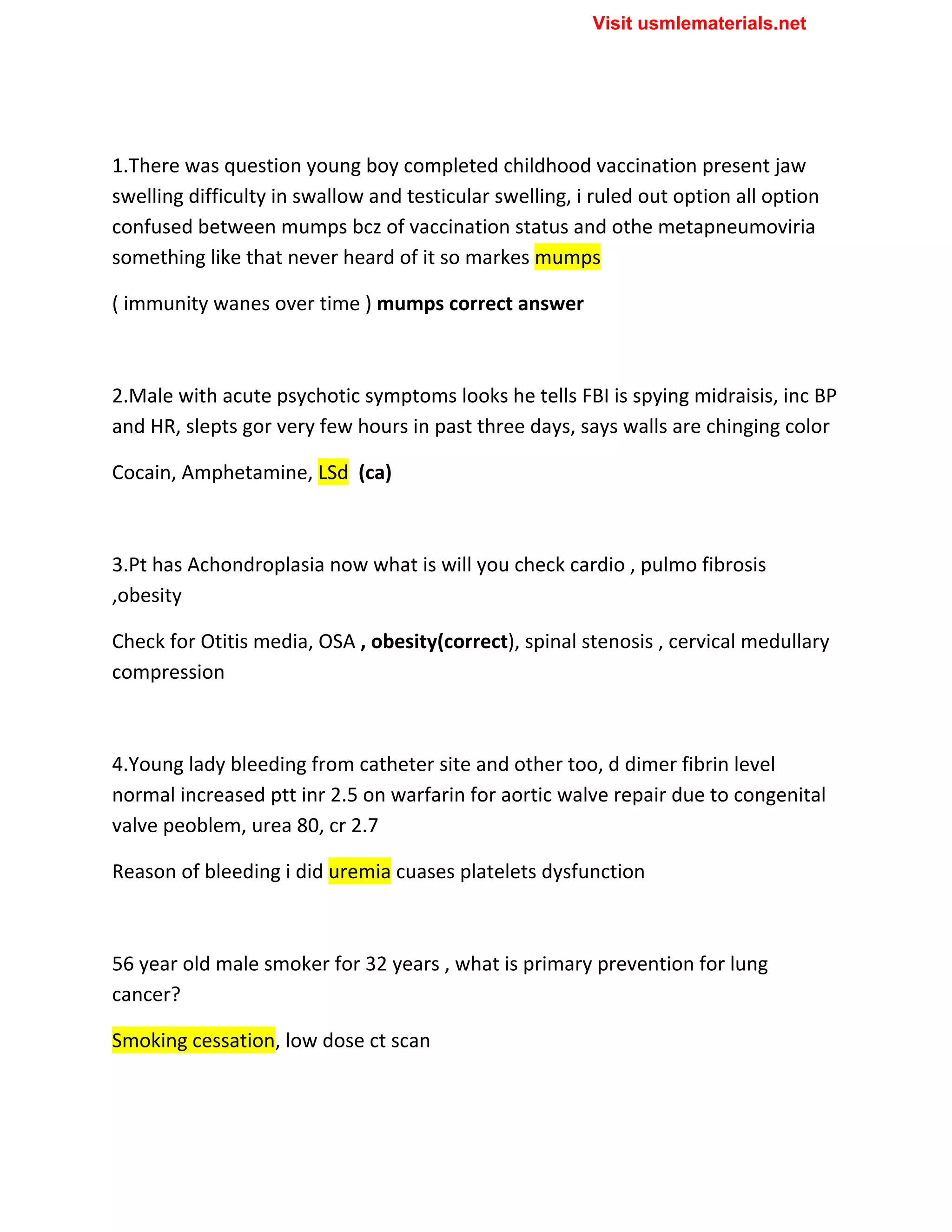 Usmle step 2 ck 2021 updated recall collection (dr notes.com) | PDF