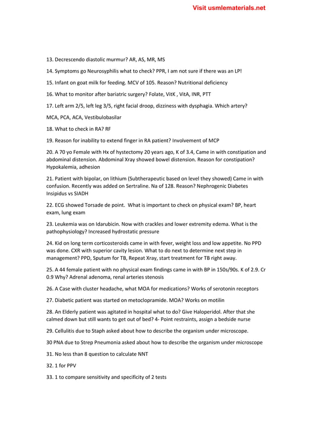 Usmle step 2 ck march 2021 recalls (dr notes.com) | PDF