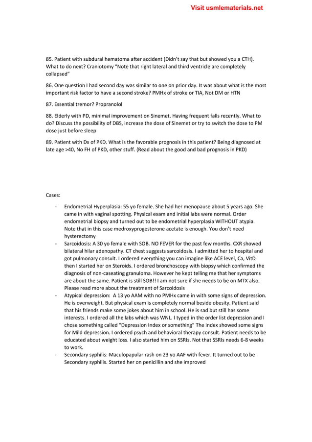 Usmle step 2 ck march 2021 recalls (dr notes.com) | PDF
