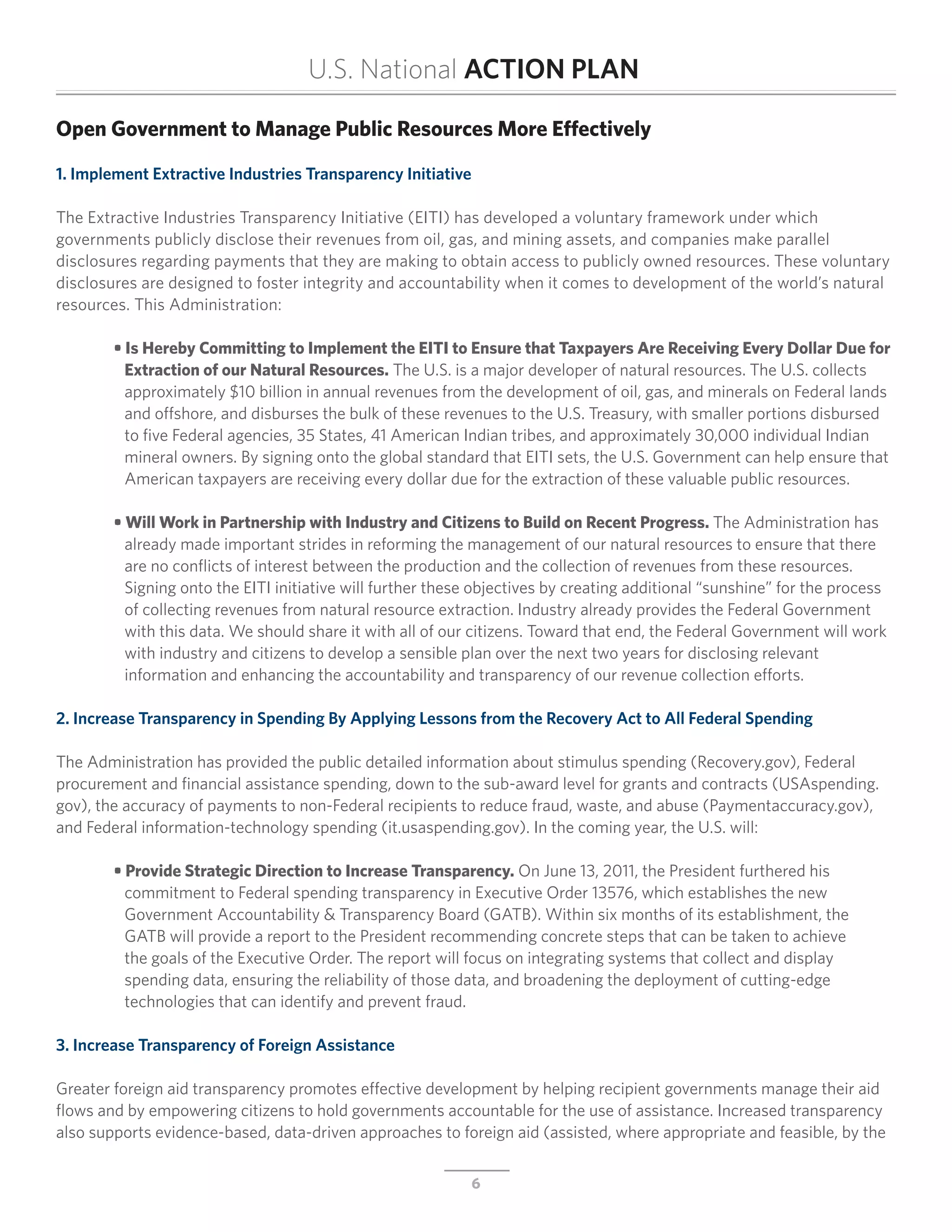 OGP Action Plan U.S.A. | PDF