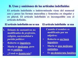 Uso de-los-articulos-definidos-e-indefinidos1 | PDF