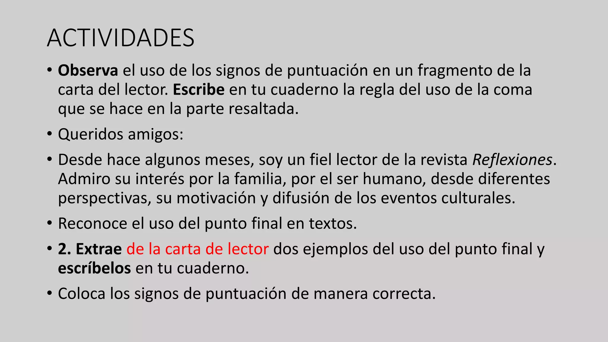 Uso de los signos de puntuación | PPTX
