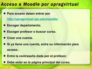 Uso De Moodle Para Estudiantes | PPT