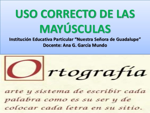 Uso De Las Maysculas Ortografa Aprendizaje Mayusculas