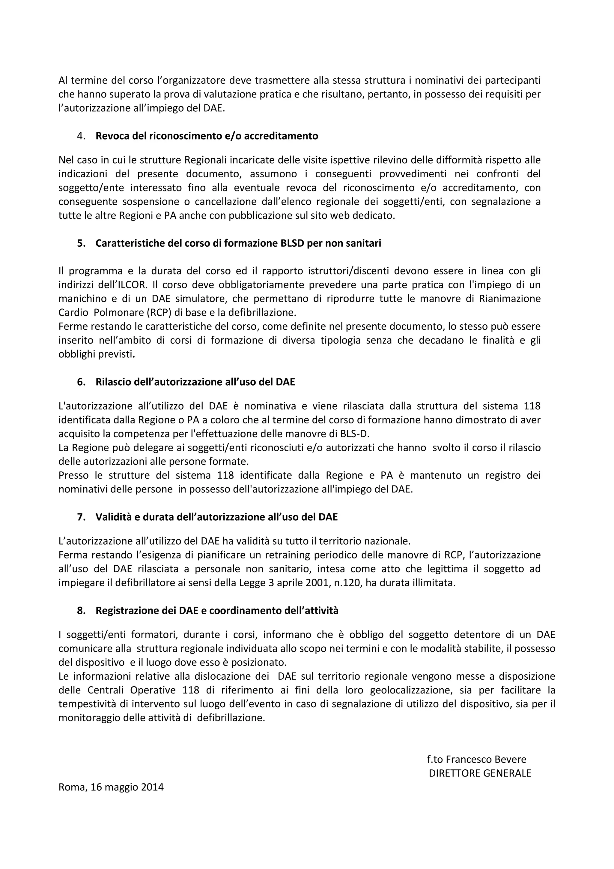 Circolare del Ministero della Salute maggio 2014 | PDF