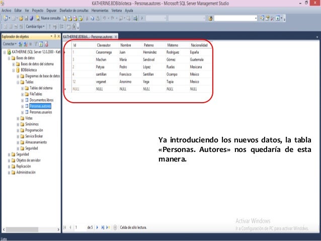 Uso De Comandos Insert Update Y Delete En Bases De Datos De Sql Serv