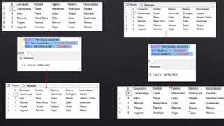 Uso de comandos insert, update y delete en bases de datos de sql server | PPTX | Databases ...