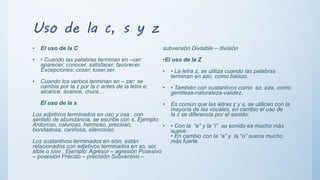 Uso de consonantes | PPTX